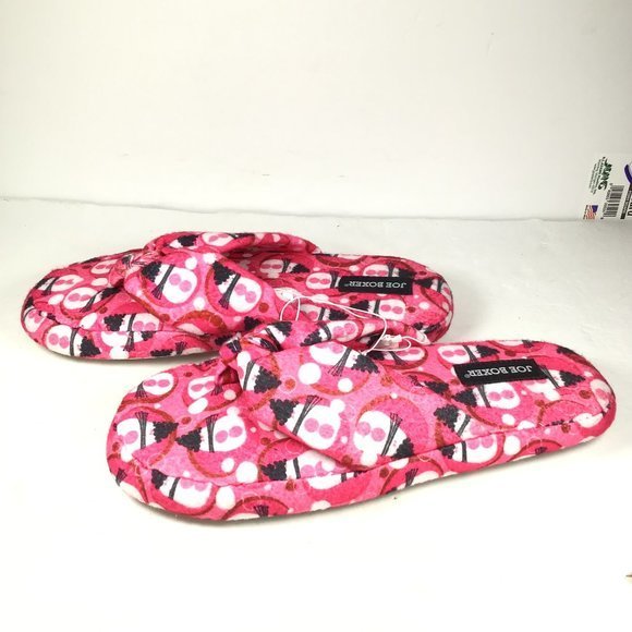 Joe Boxer | Shoes | Joe Boxer Snowman Print Slippers Pink Large 9 ...